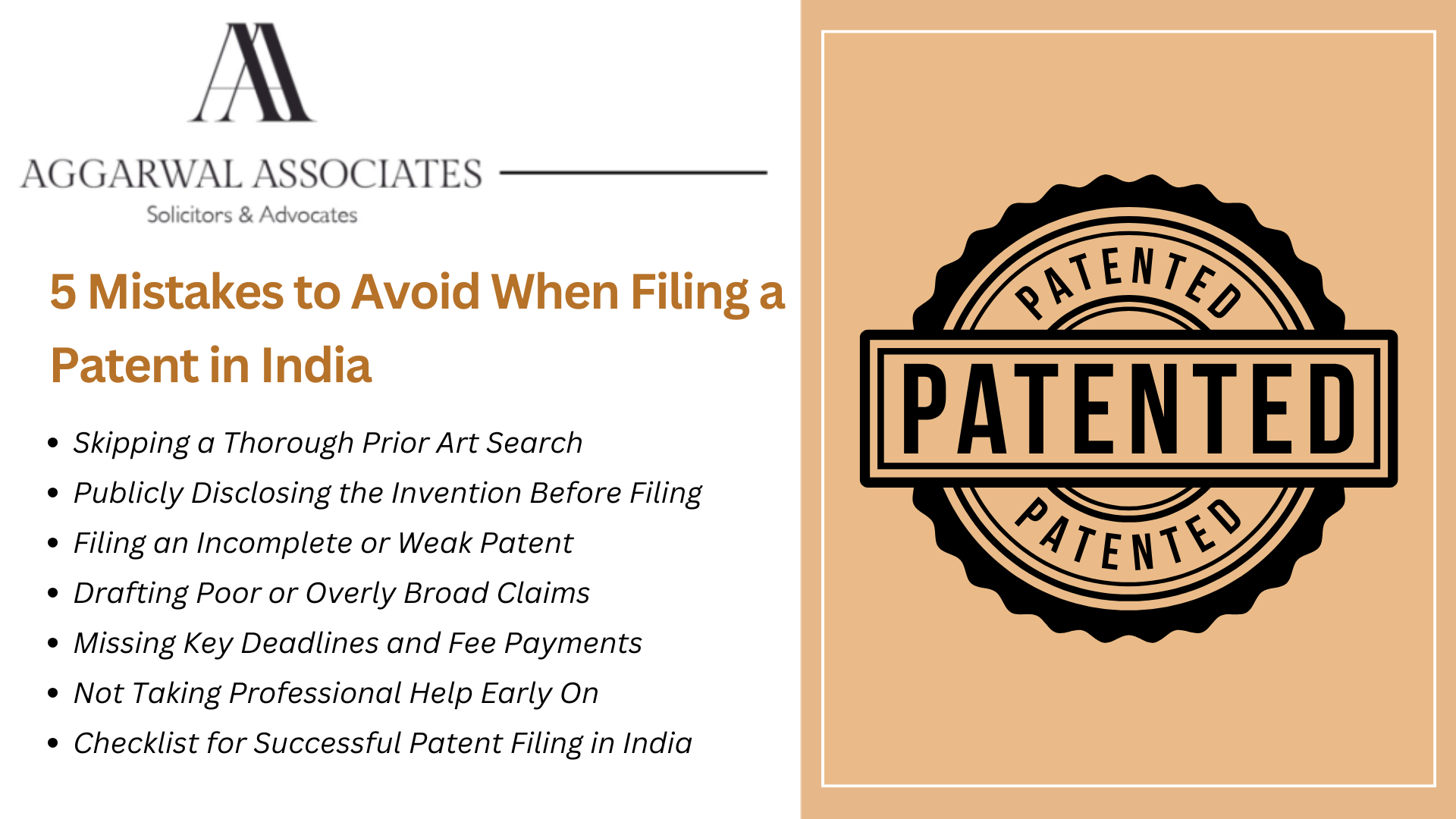 Top 5 Patent Filing Mistakes to Avoid in India – Expert Legal Guide ...