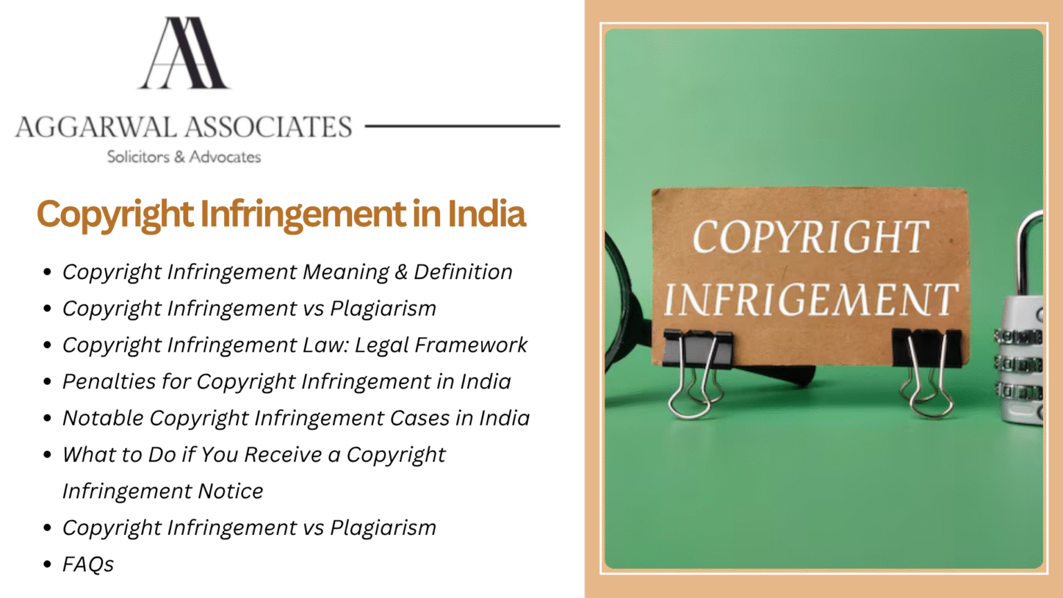 Copyright Infringement in India: Law, Penalties & Legal Help | Aggarwal ...